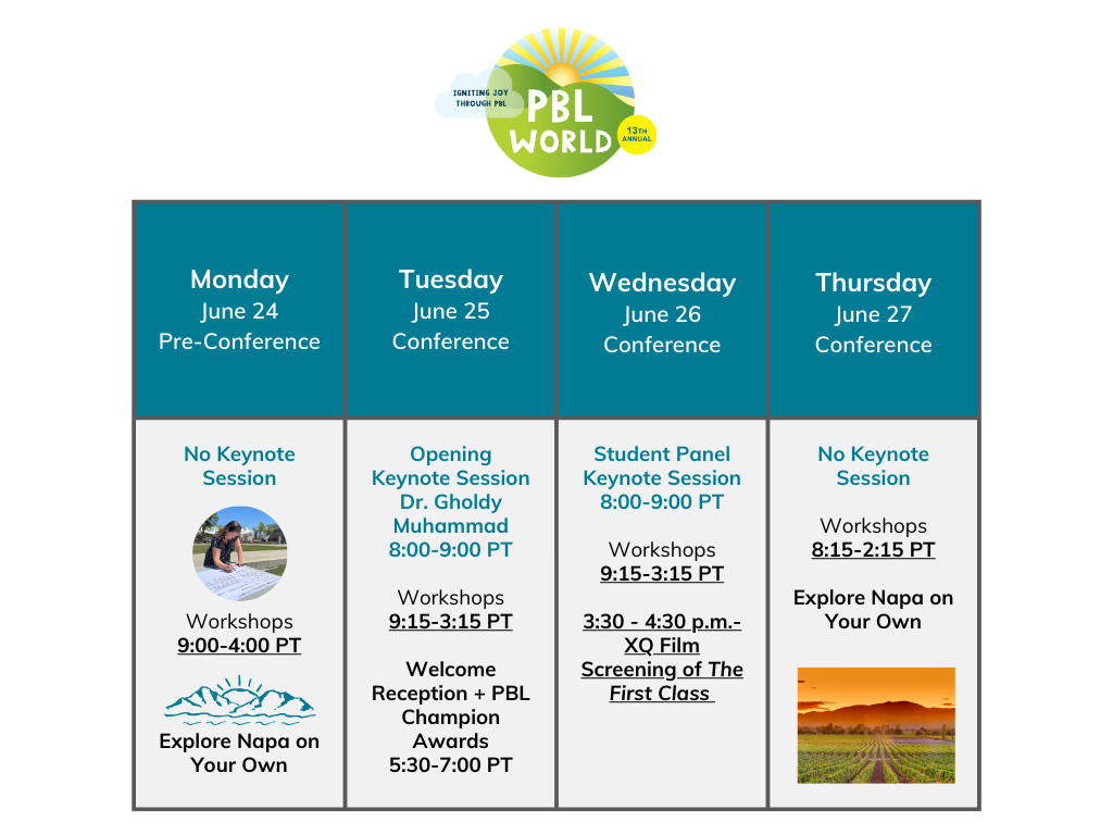 PBL World 2024 Conference Schedule | PBLWorks