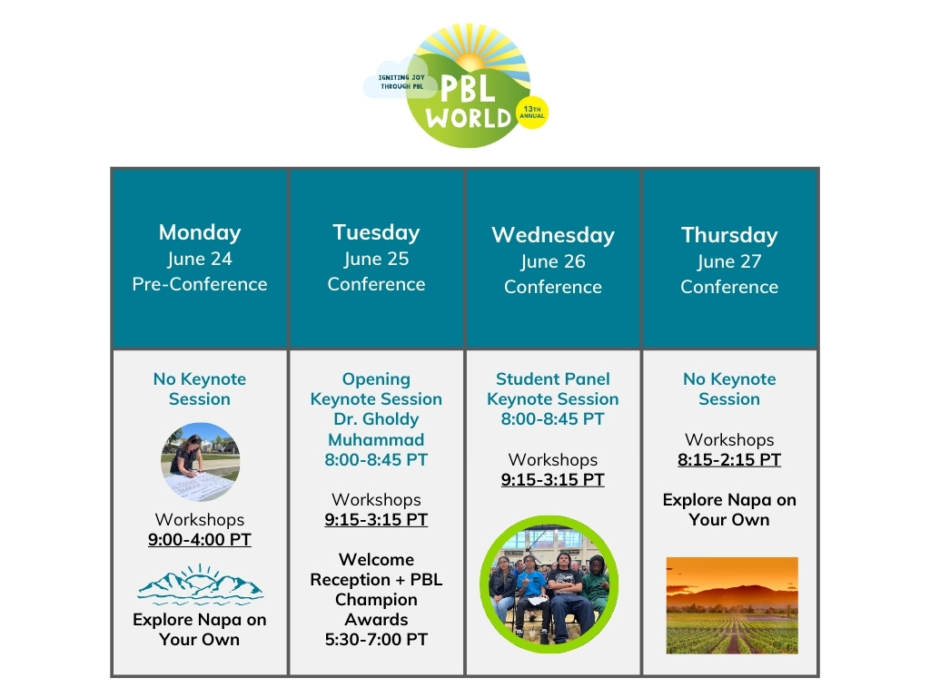 PBL World 2024 Conference Schedule | PBLWorks